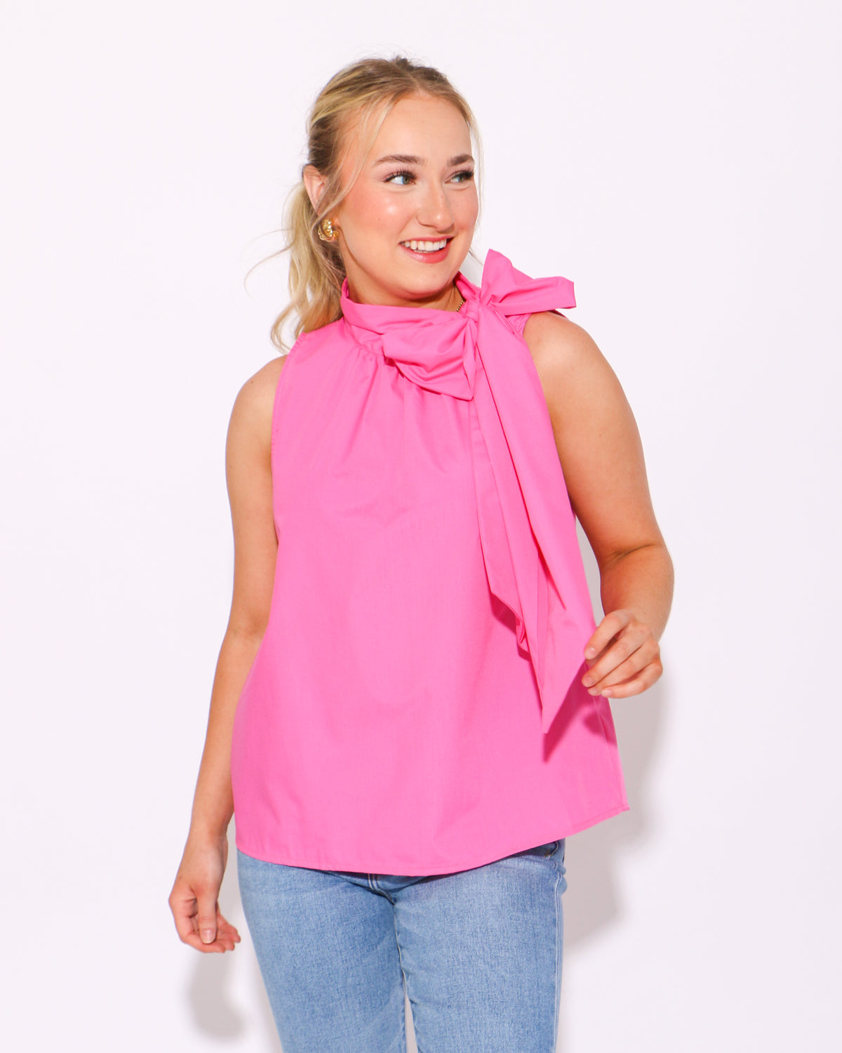 Flirty Pink Bow Halter Top — Gaudie and Company