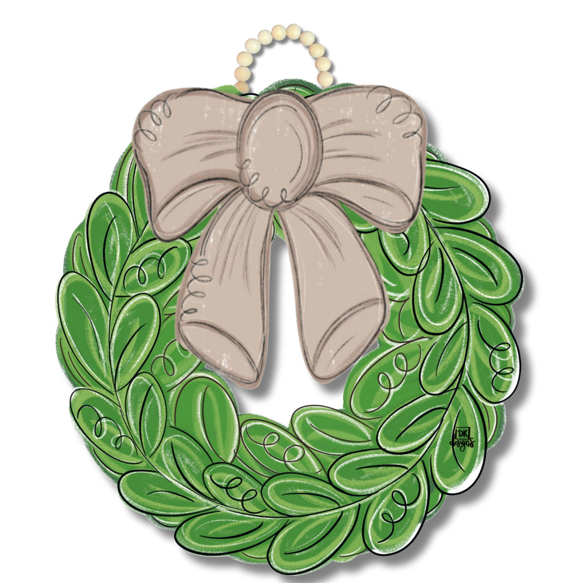 DK Mocha Bow Wreath Door Hanger (No Velcro for a Mini) — Gaudie and Company