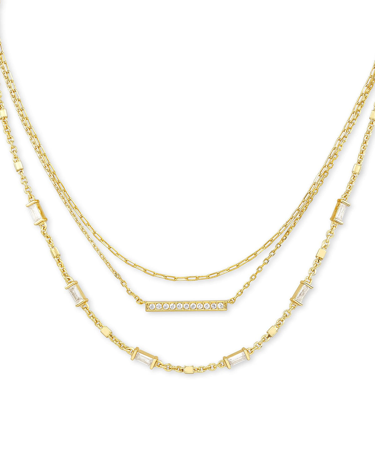 Addison Multi Strand Necklace in Gold — Gaudie and Company